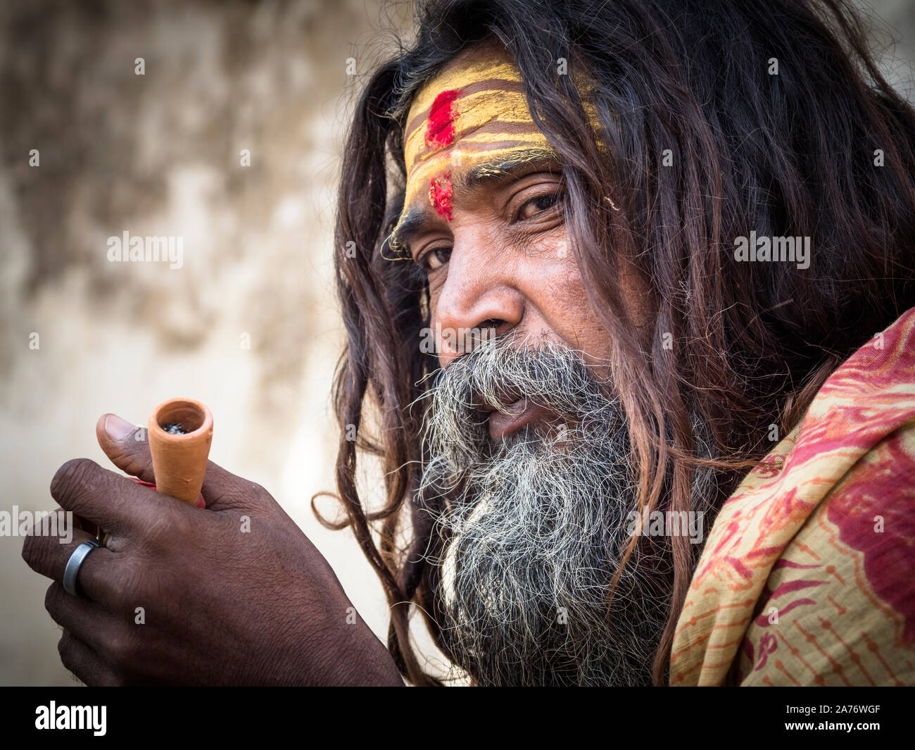 Holy man in Varanasi Stock Photo - Alamy
