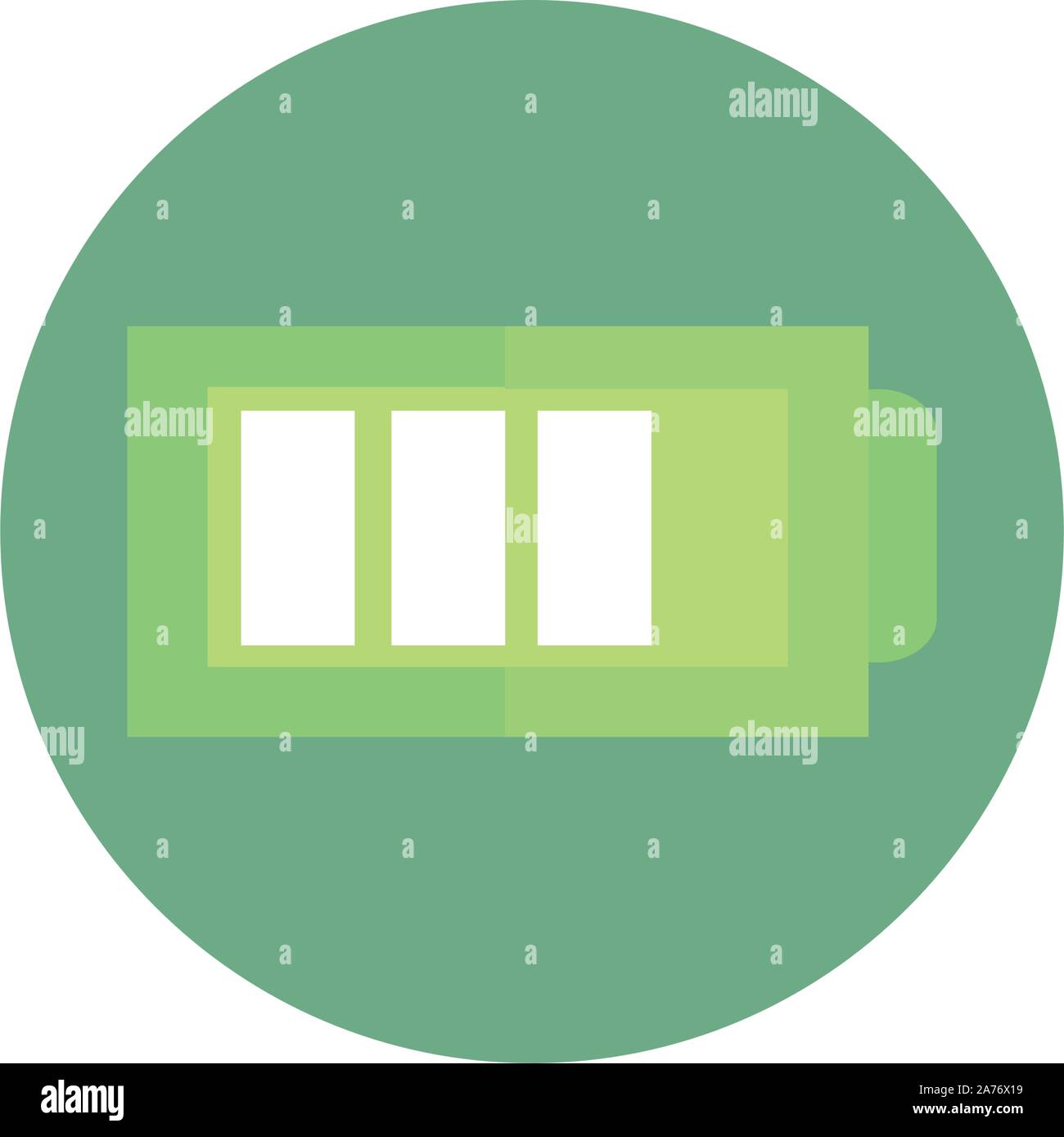 battery charge power green energy block icon vector illustration Stock ...