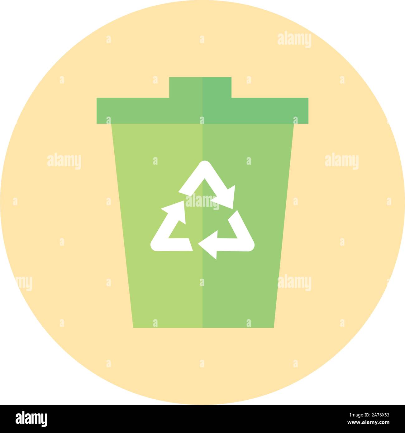 trash can recycle green energy block icon vector illustration Stock ...