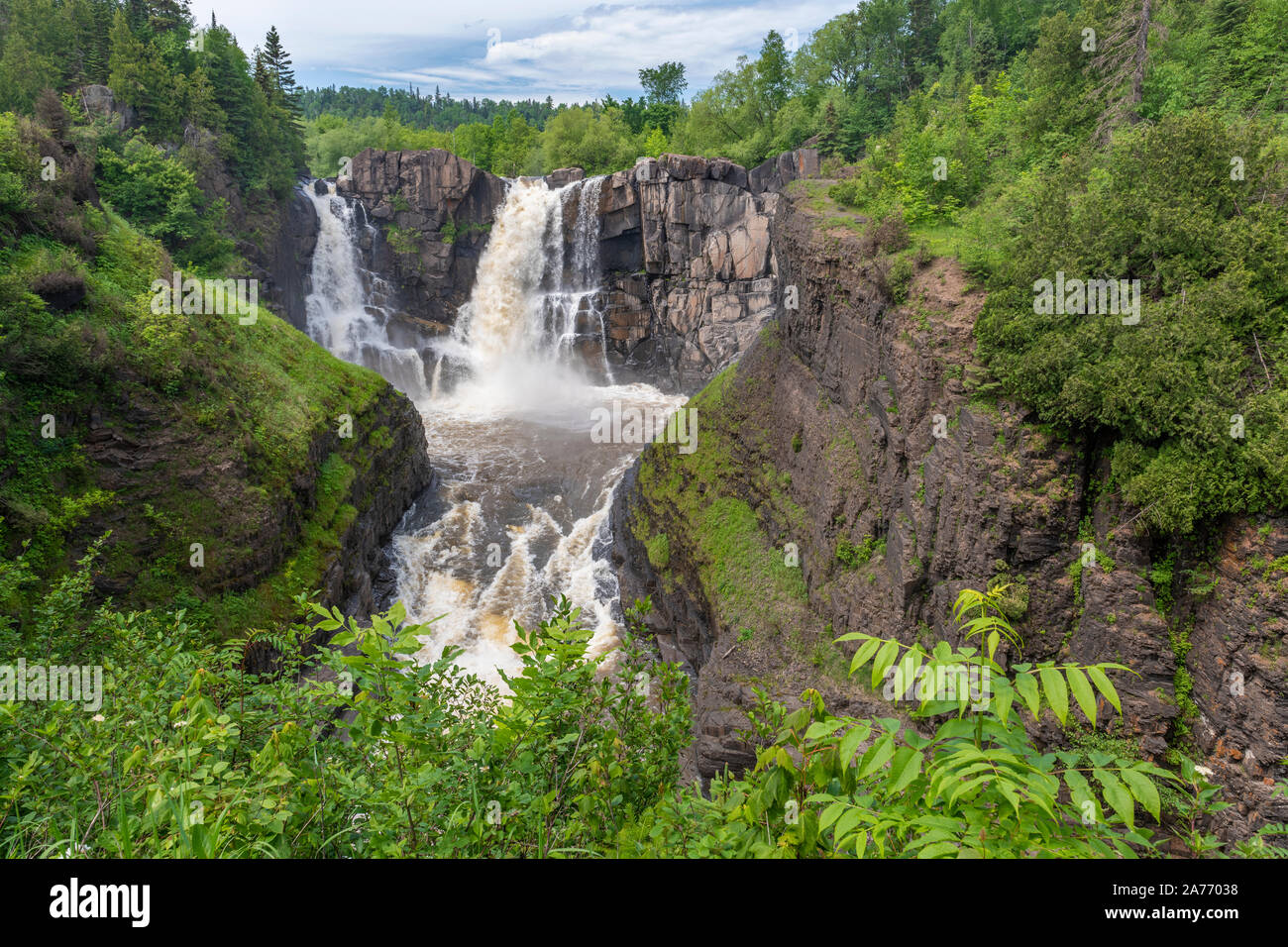 High Falls of the Pigeon River. Minnesota-Canada border. Grand Portage ...
