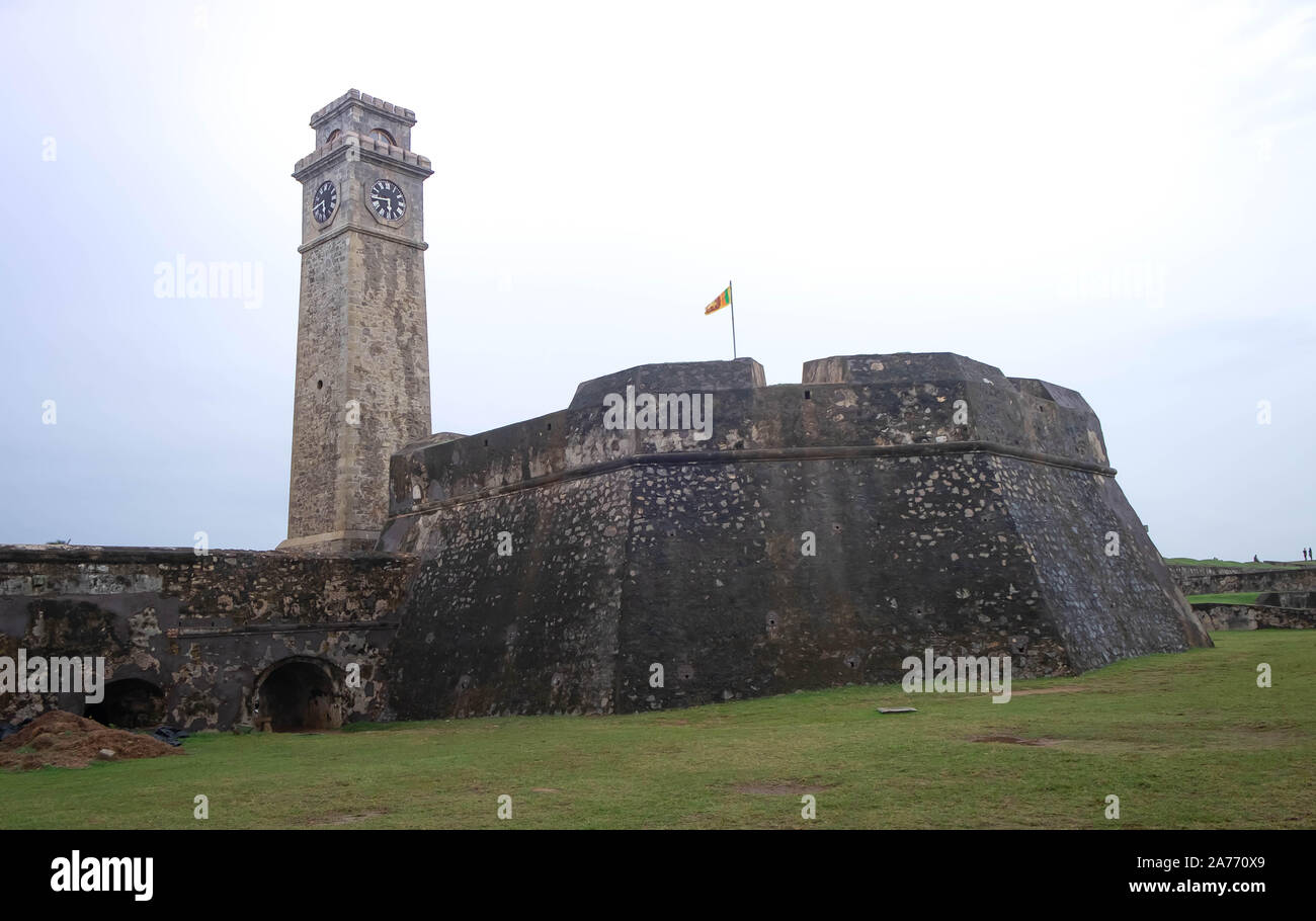 GALLE, SRI LANKA - AUGUST 10 2019: Memorial Clock Tower in Galle the ...