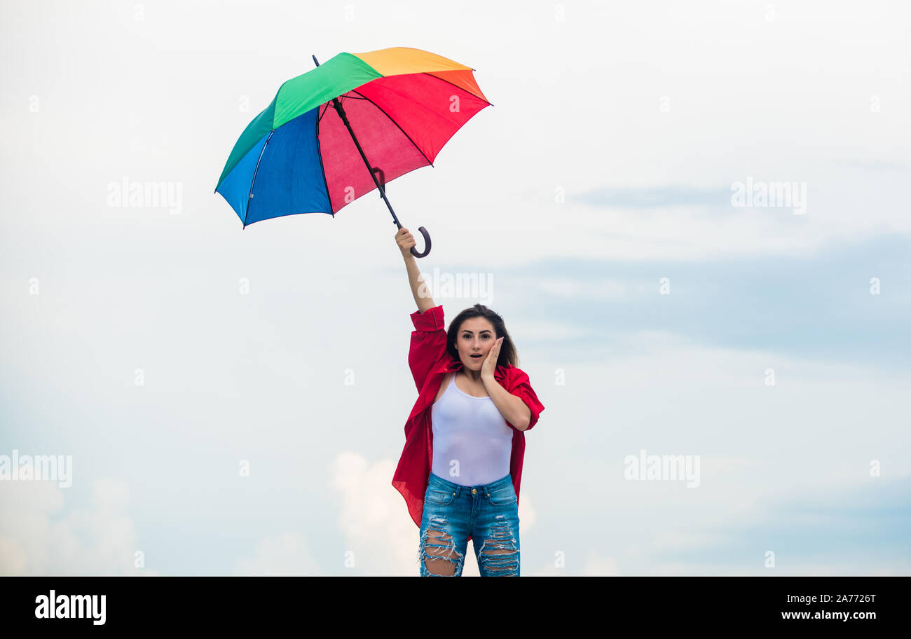 Easy and free. Good weather. Welcoming fall. Pretty woman with colorful ...