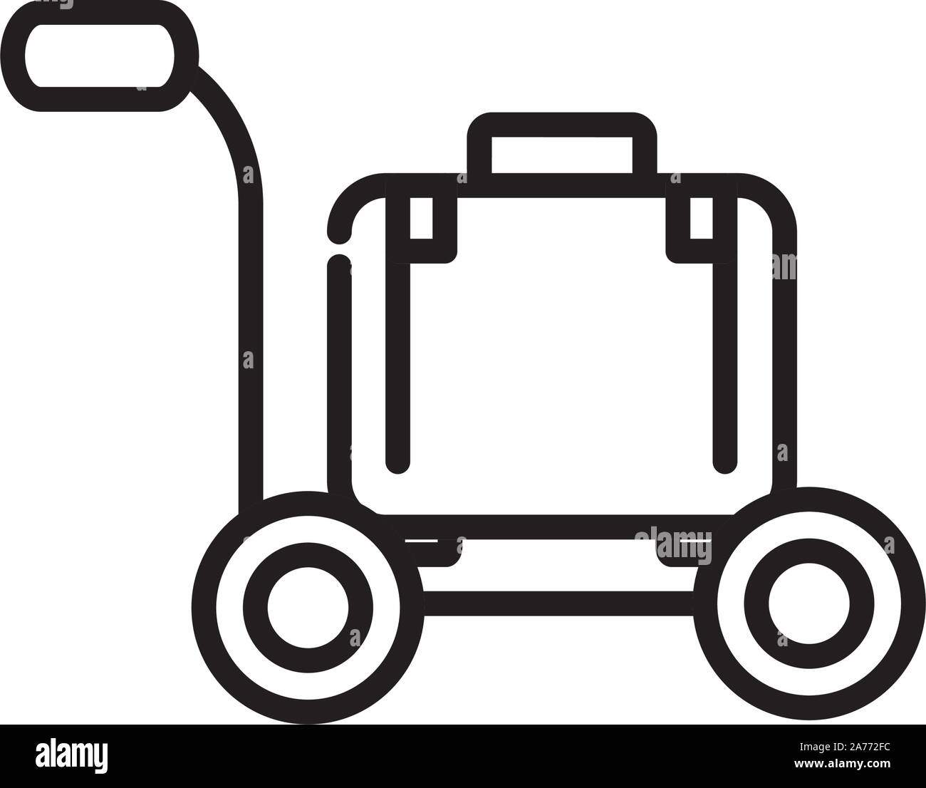 trolley with suitcase tourism travel thick line vector illustration ...