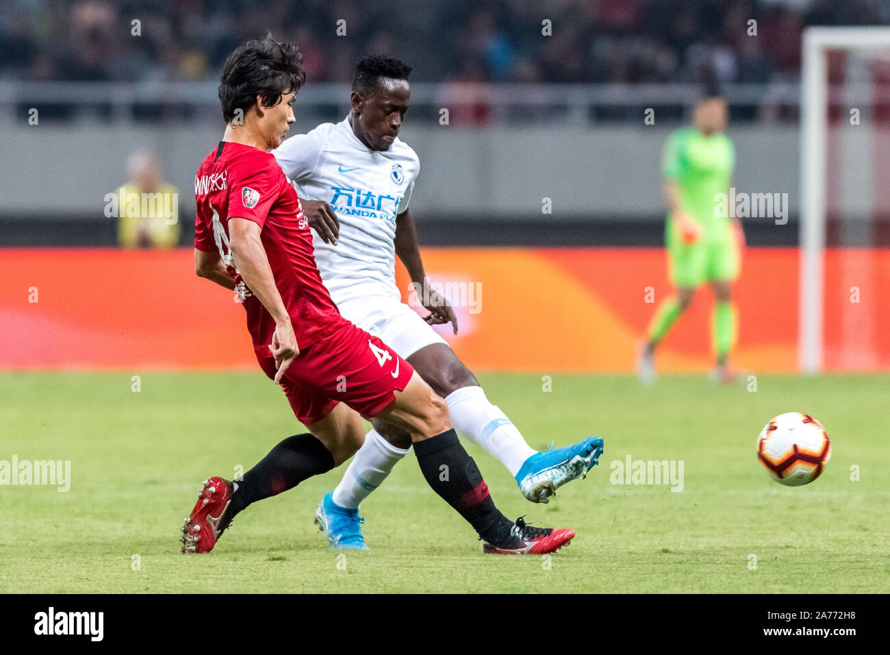 Ghanaian football player Emmanuel Okyere Boateng of Dalian Yifang F.C ...