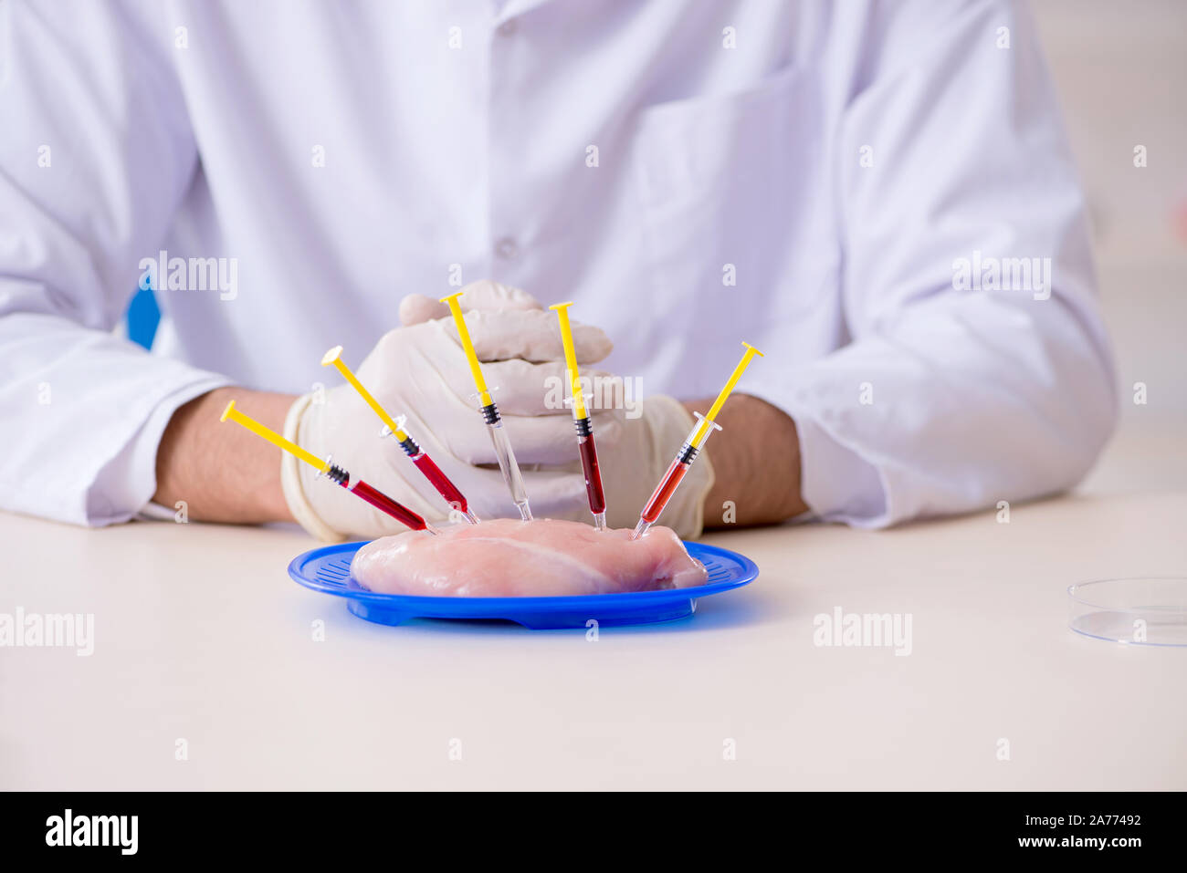 The male nutrition expert testing food products in lab Stock Photo - Alamy