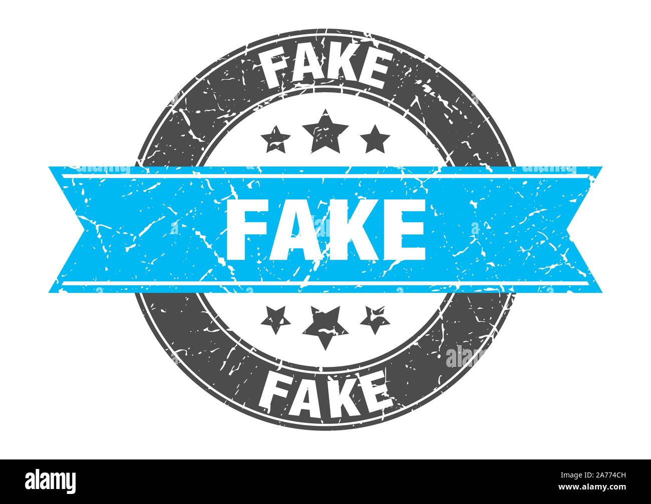 fake round stamp with turquoise ribbon. fake Stock Vector Image & Art ...