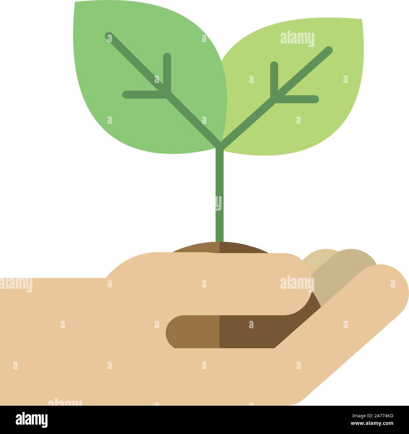 hand with plant green energy icon vector illustration Stock Vector ...
