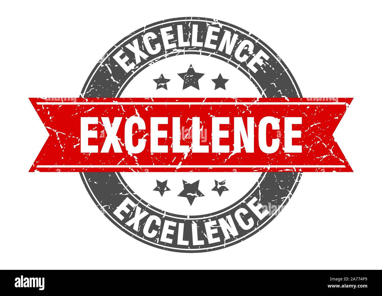 excellence round stamp with red ribbon. excellence Stock Vector Image ...