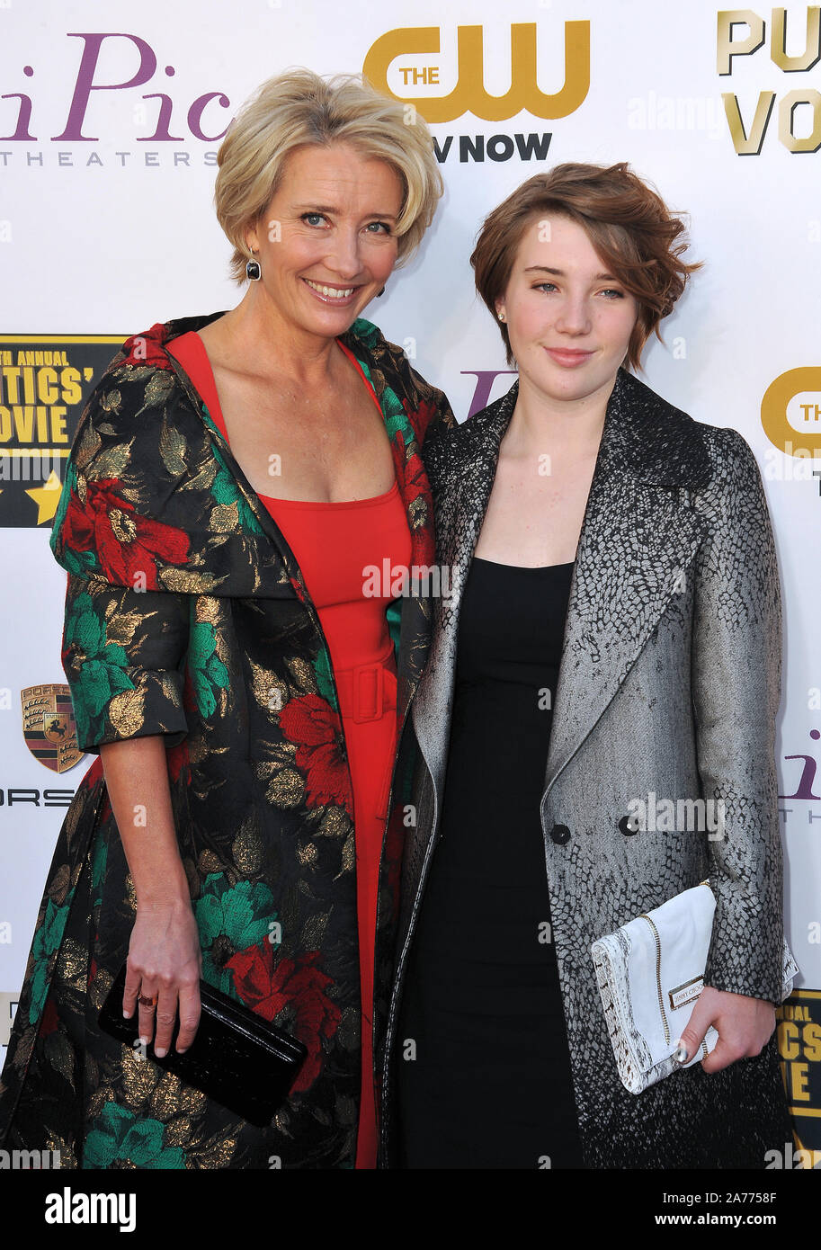 SANTA MONICA, CA - JANUARY 16, 2014: Emma Thompson & daughter Gaia ...