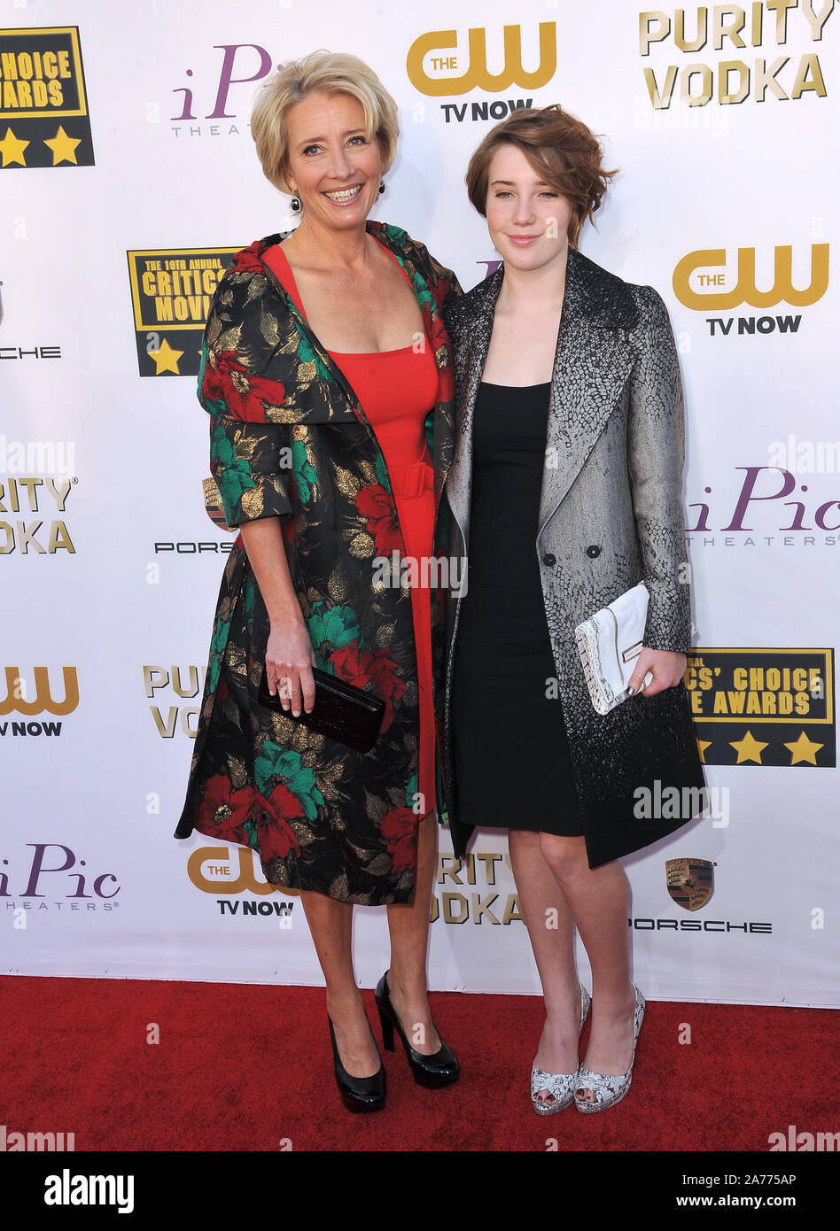 SANTA MONICA, CA - JANUARY 16, 2014: Emma Thompson & daughter Gaia ...