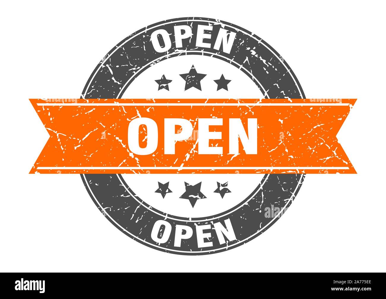 Vintage orange open sign Stock Vector Images - Alamy