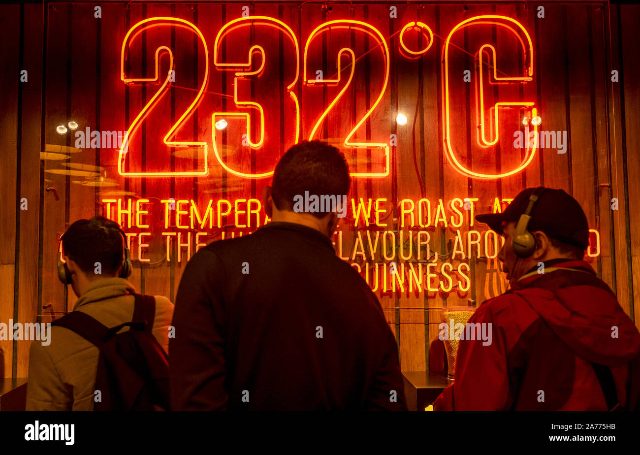 Exhibit on the roasting of barley in the making of Guinness, Guinness ...
