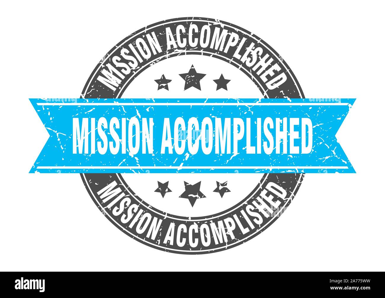 mission accomplished round stamp with turquoise ribbon. mission ...