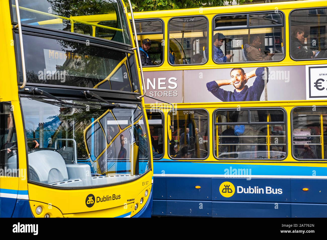 Buses in O'Connell Street, Dublin, Ireland Stock Photo - Alamy
