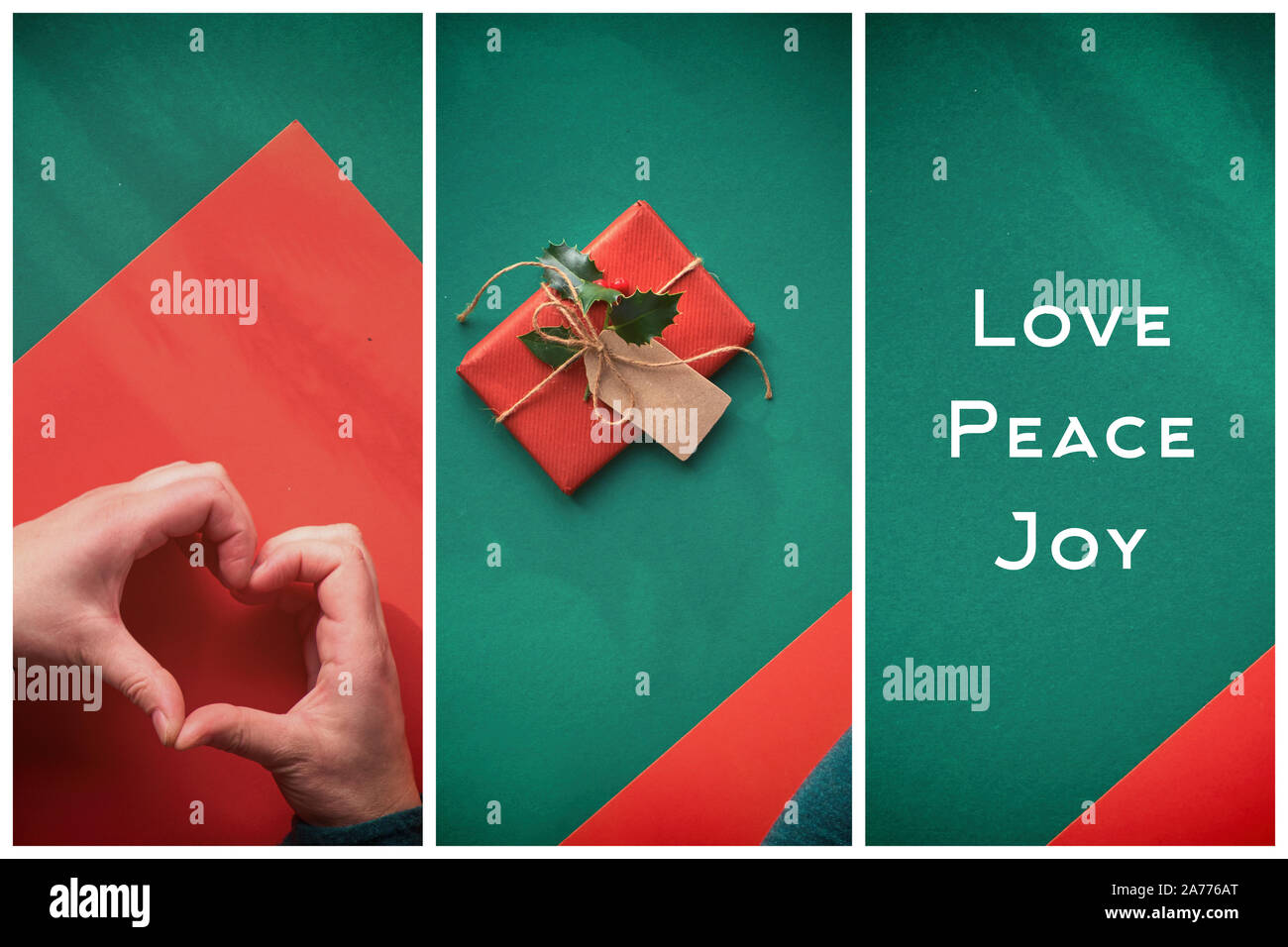 Handmade wrapped red green Cut Out Stock Images & Pictures - Alamy