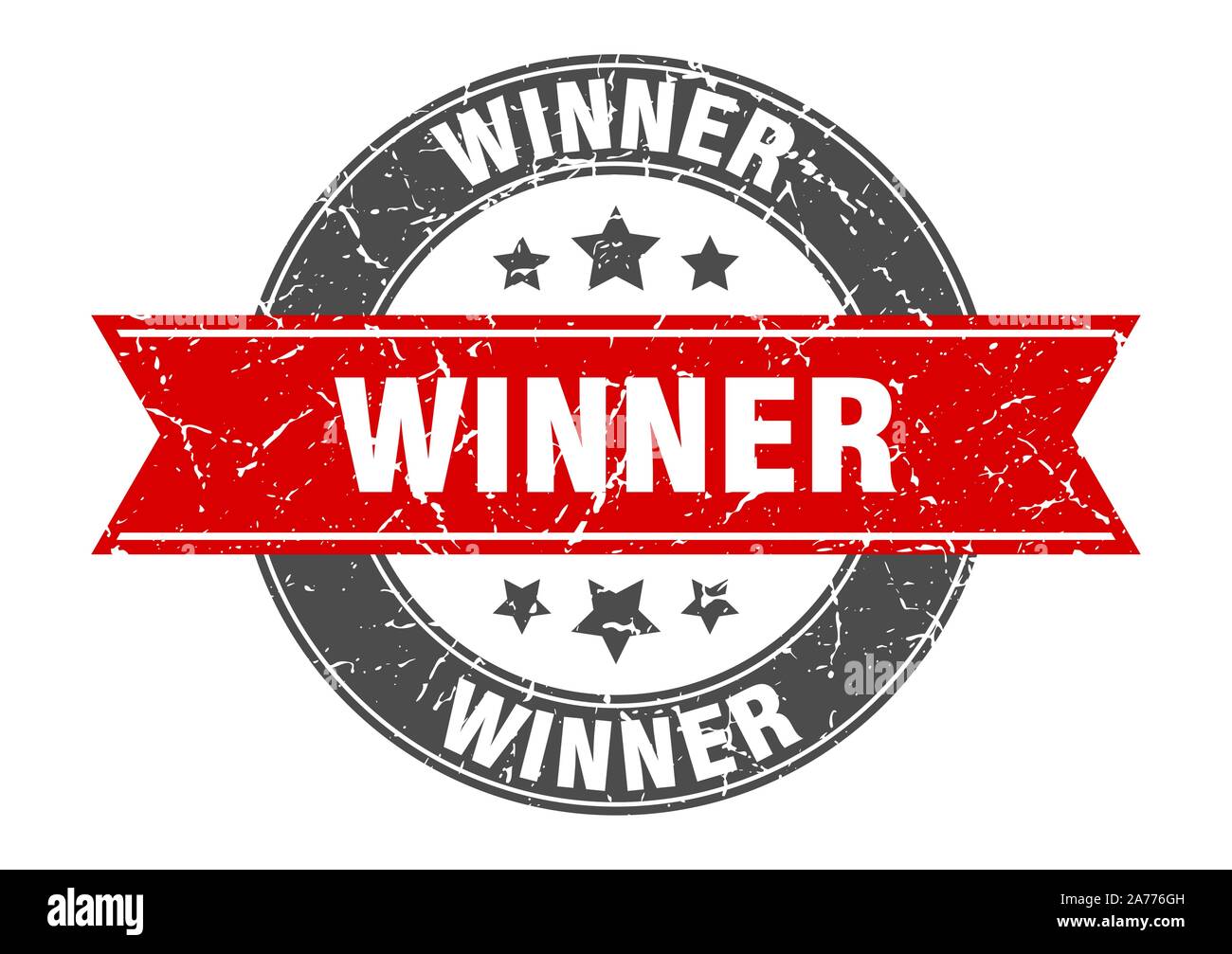 winner round stamp with red ribbon. winner Stock Vector Image & Art - Alamy