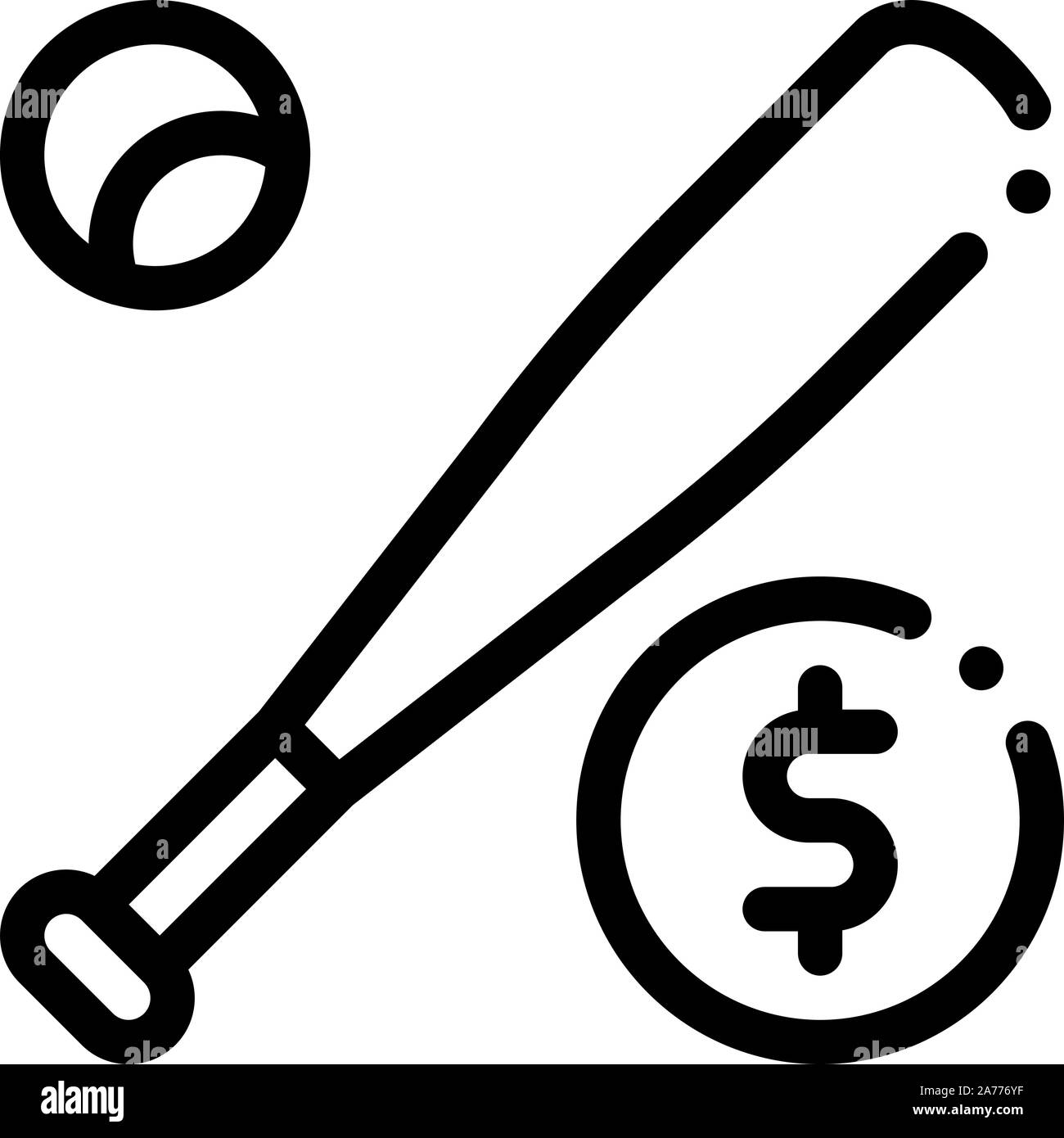 Baseball Bat with Ball Betting Icon Vector Illustration Stock Vector ...