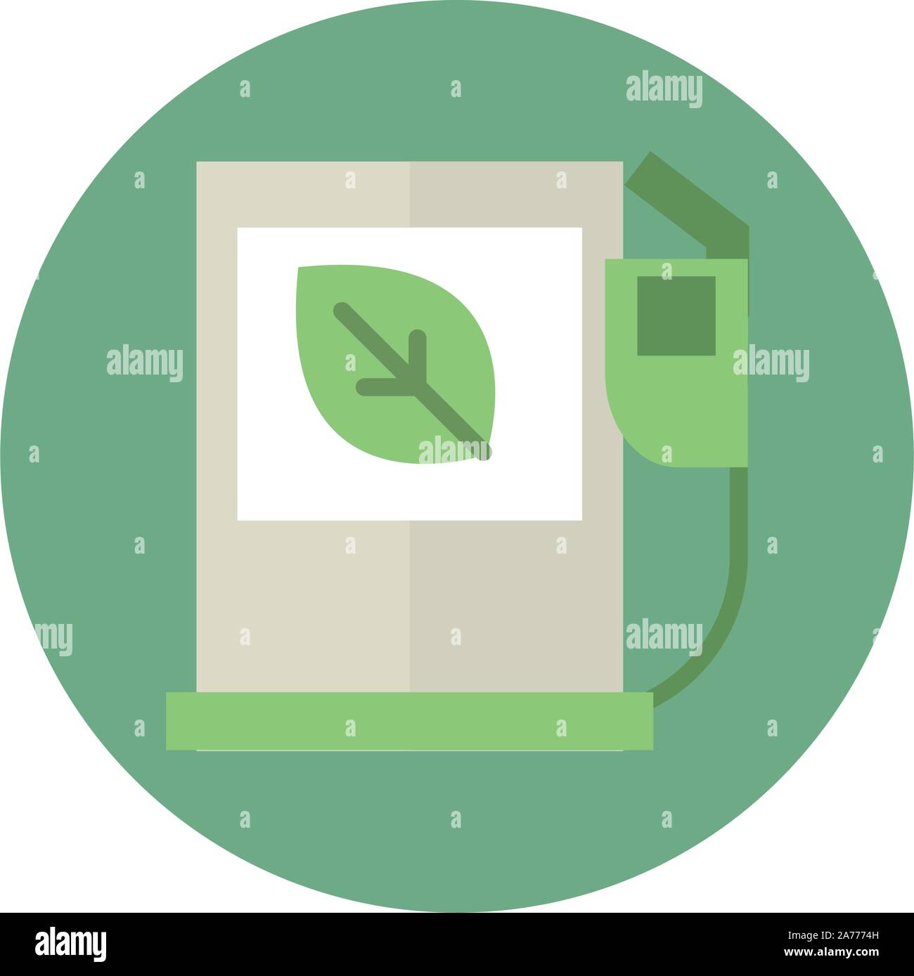 gas station pump green energy block icon vector illustration Stock ...