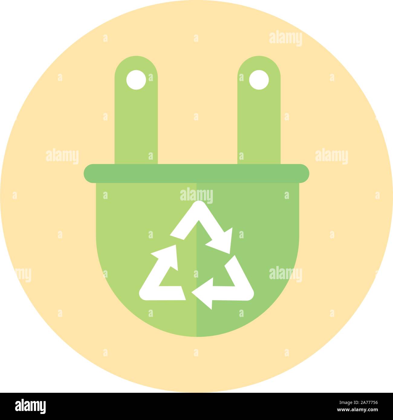 plug recycle sign green energy block icon vector illustration Stock ...