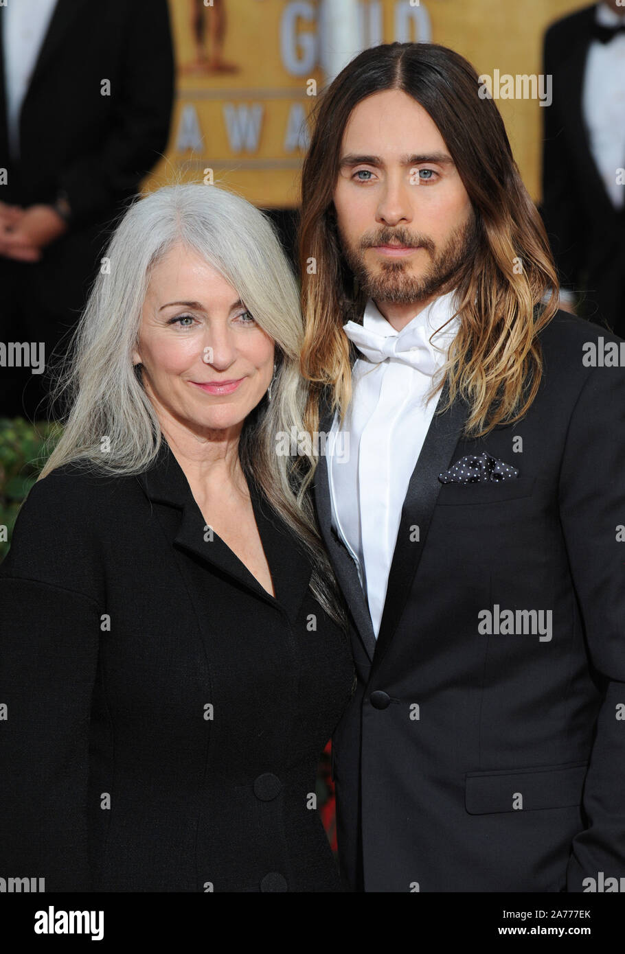 LOS ANGELES, CA - JANUARY 18, 2014: Jared Leto & mother Constance Leto ...