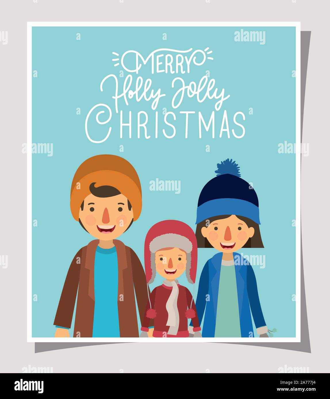 family members celebrating christmas characters Stock Vector Image ...