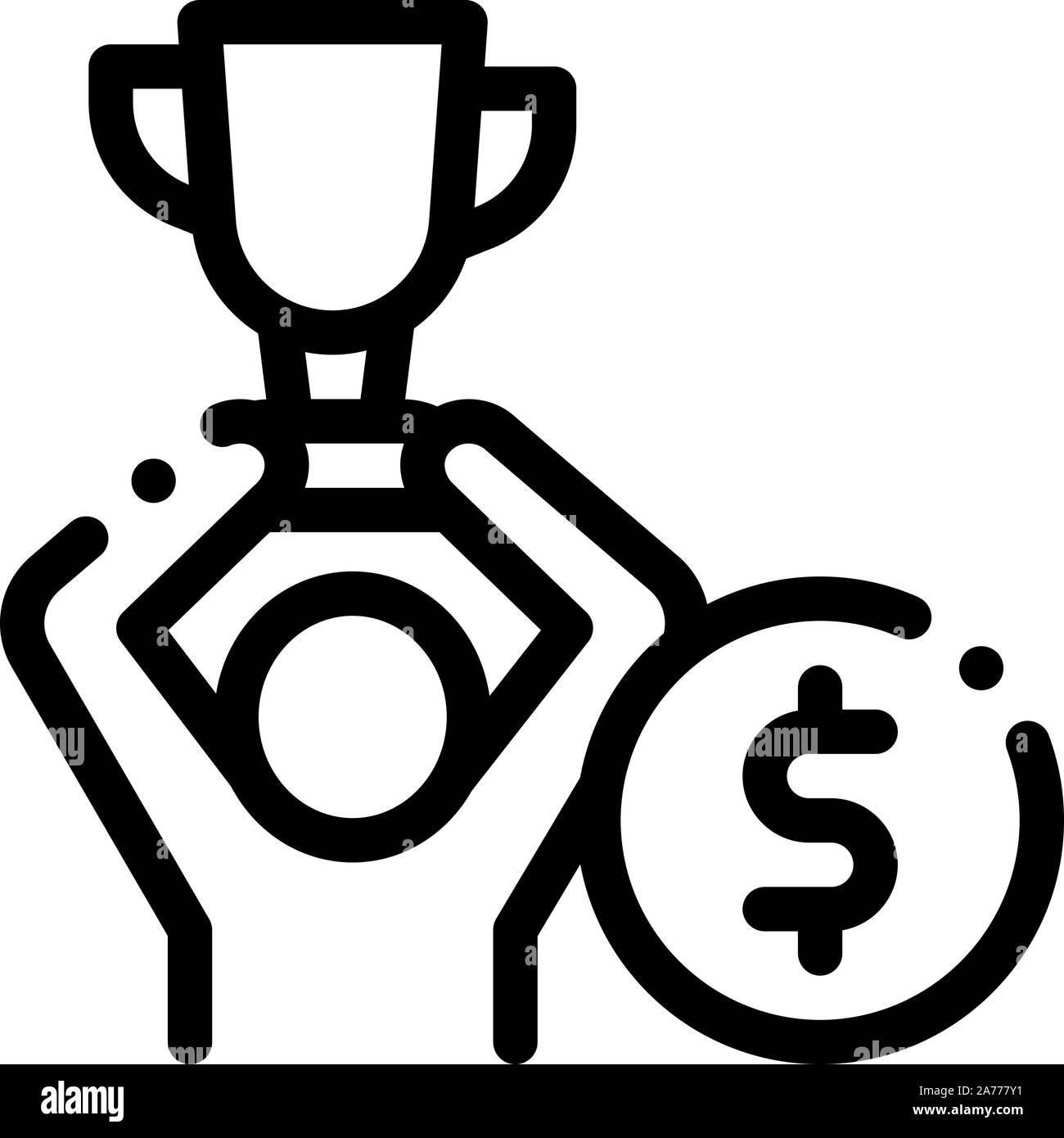 Man Win Prize Betting And Gambling Icon Vector Illustration Stock ...