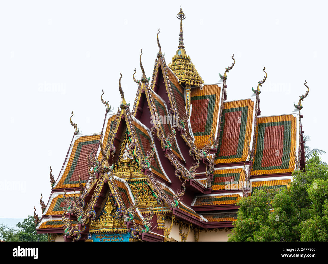 Ko Samui Island, Thailand - March 18, 2019: Wat Laem Suwannaram Chinese ...