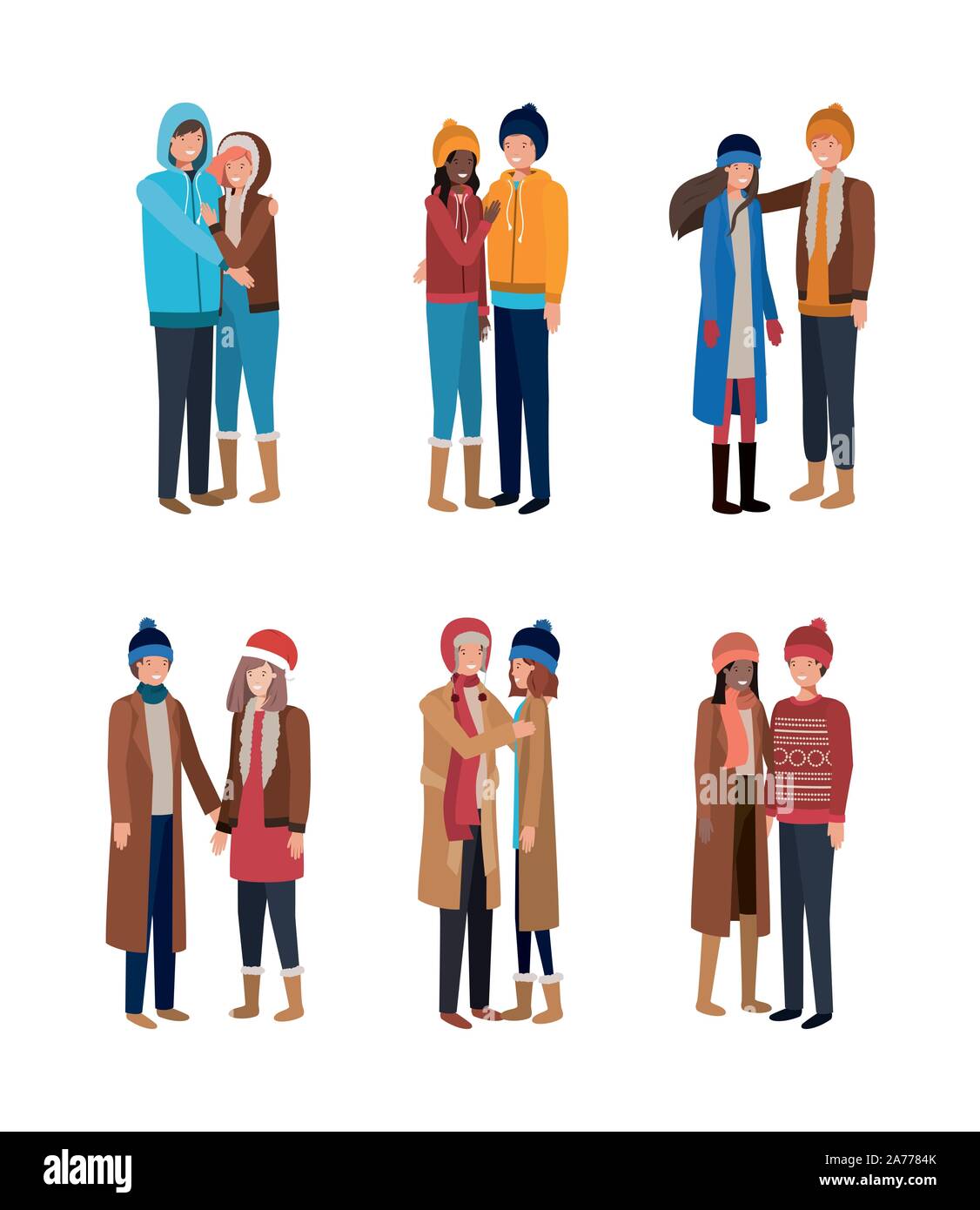 group of young people with winter clothes Stock Vector Image & Art - Alamy