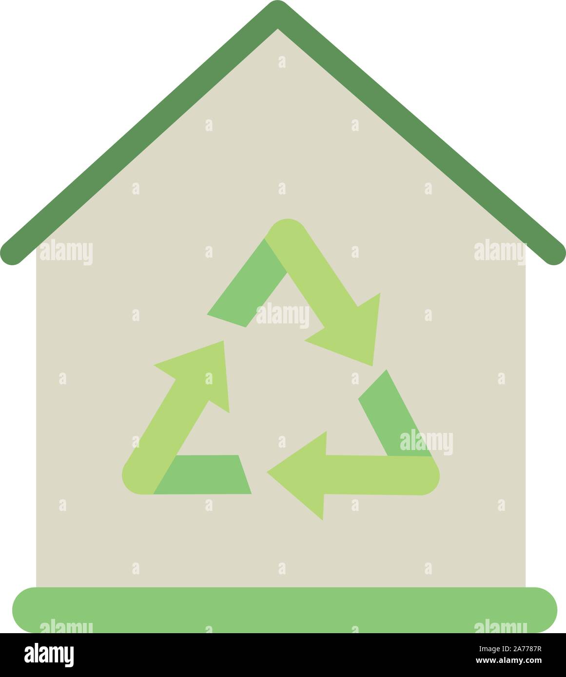 home recycle sign green energy icon vector illustration Stock Vector ...