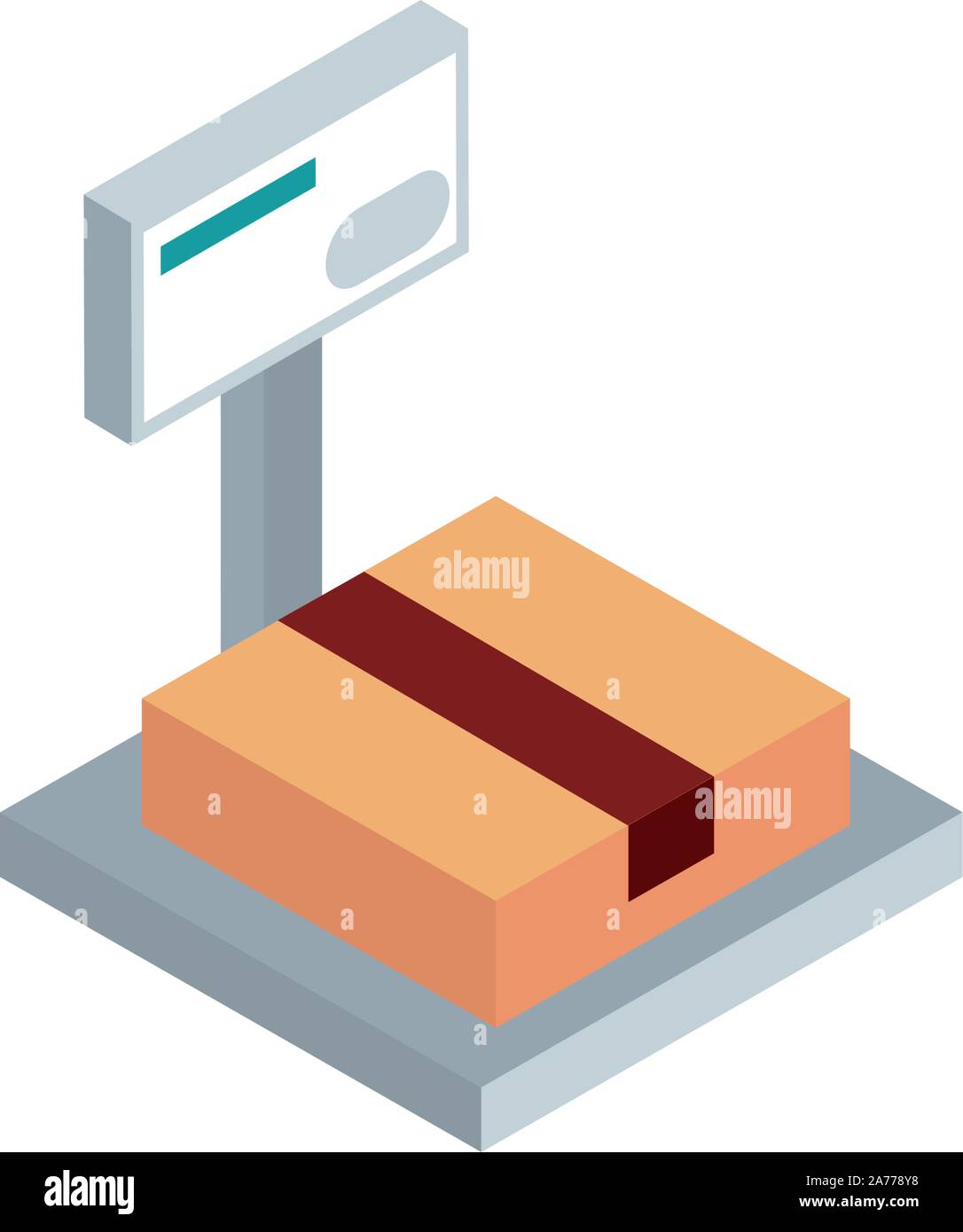 weight box correspondence postal mail isometric vector illustration ...