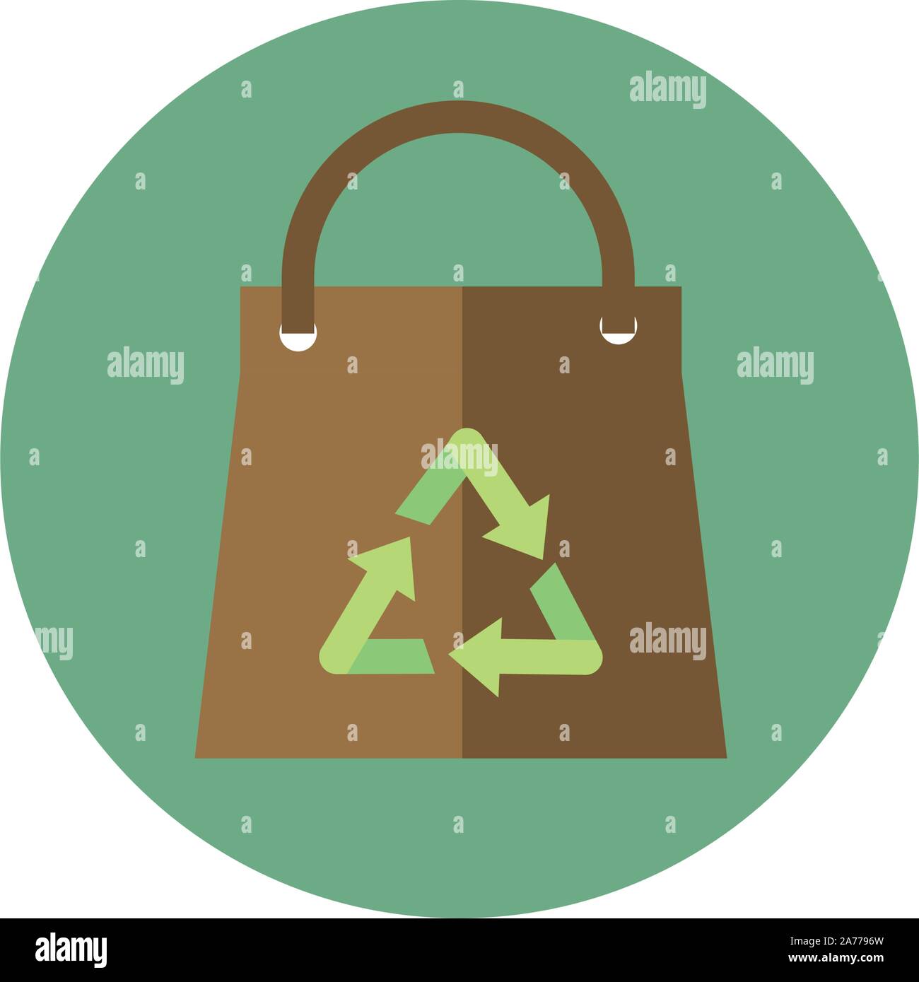paper shopping bag recycle green energy block icon vector illustration ...