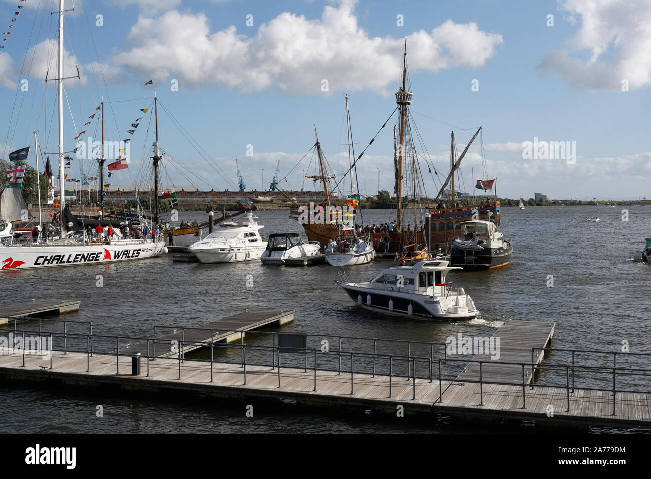 The sailing vessel ship Matthew in Cardiff Bay Summer Festival Wales UK ...