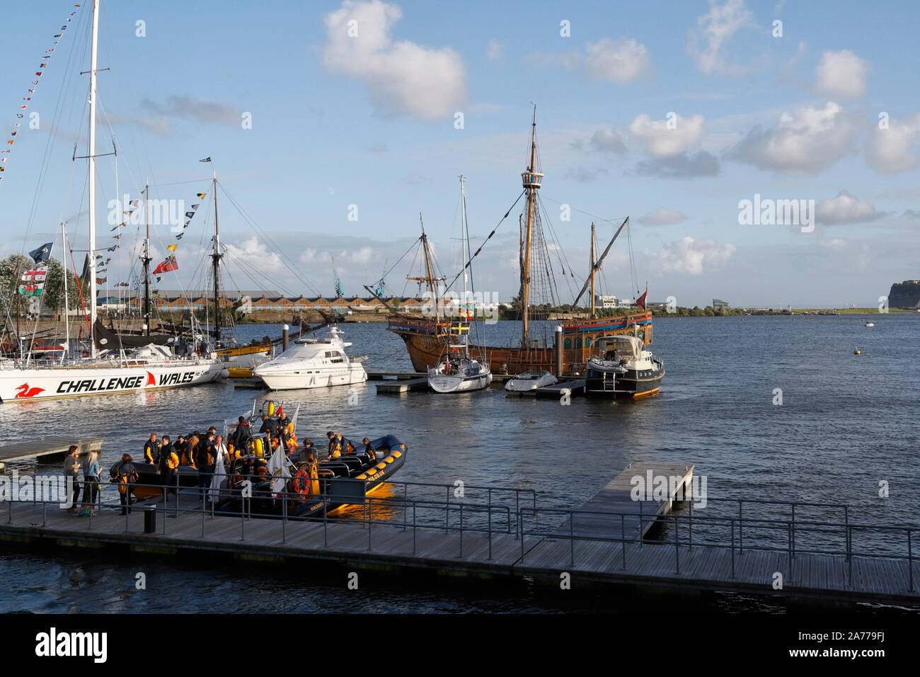 The sailing ship Matthew in Cardiff Bay Festival Wales UK Stock Photo ...