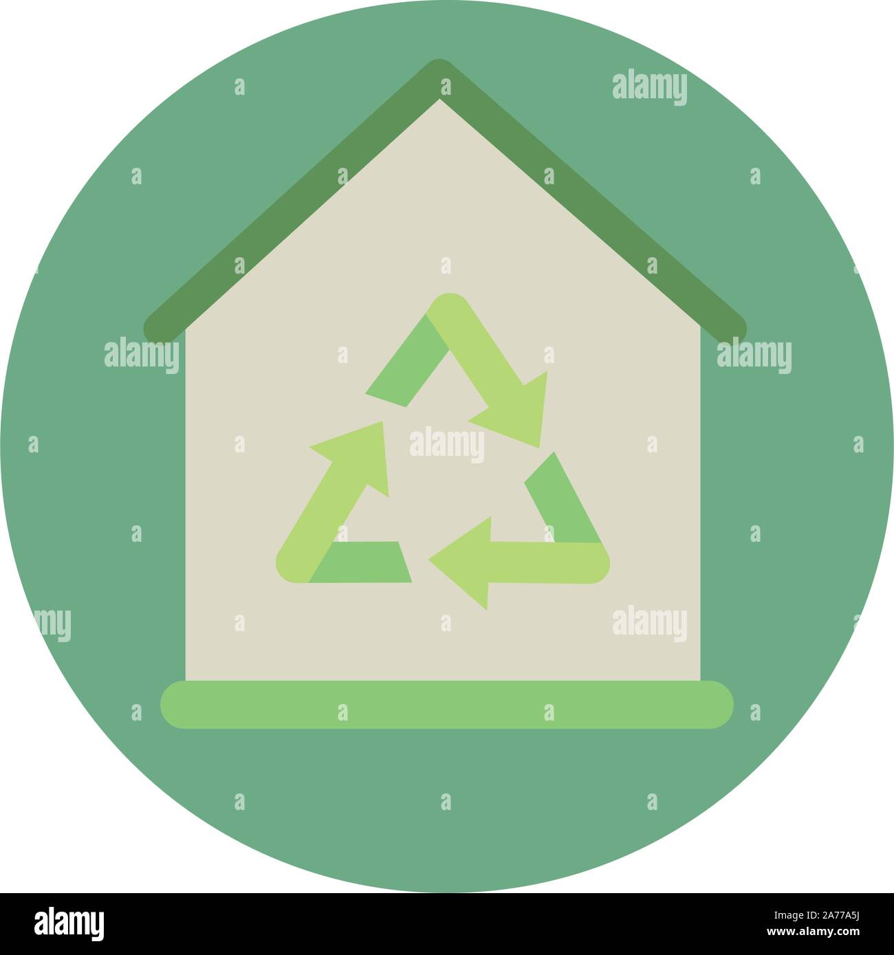 home recycle sign green energy block icon vector illustration Stock ...