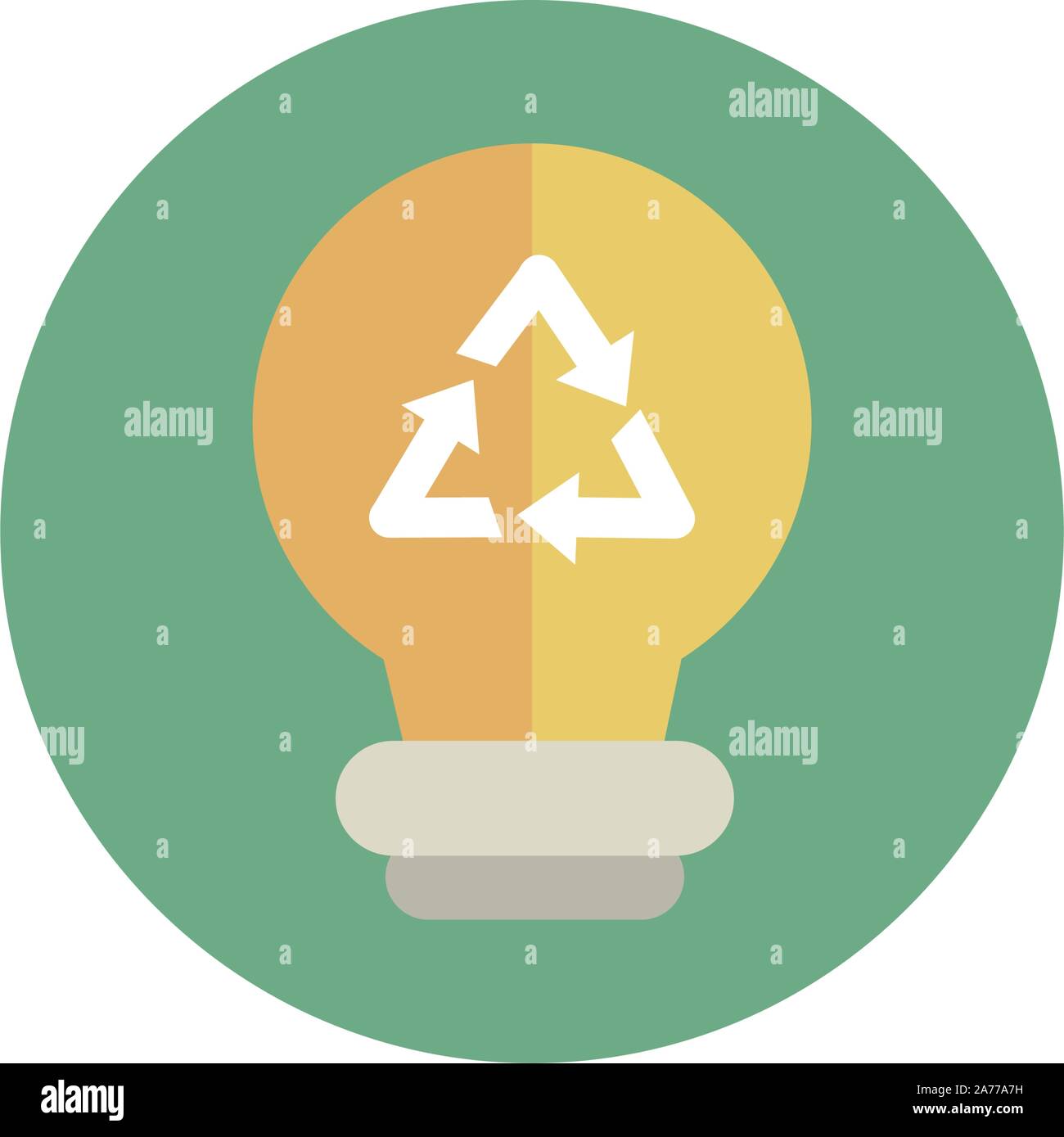 light bulb recycle green energy block icon vector illustration Stock ...