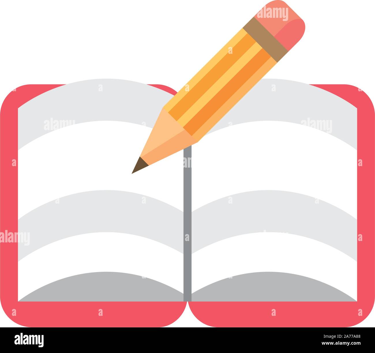 Open Notebook With Pencil Clipart