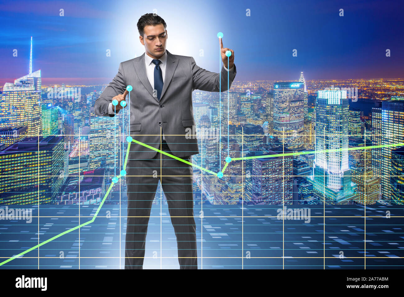 The businessman controlling the market with strings Stock Photo - Alamy