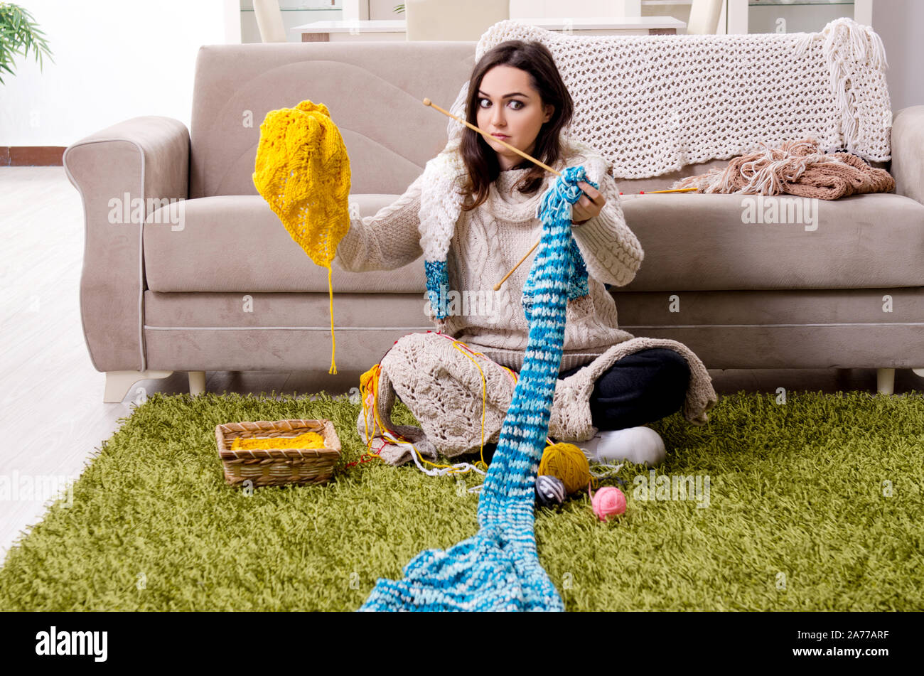 Frustrated woman and knit hi-res stock photography and images - Alamy