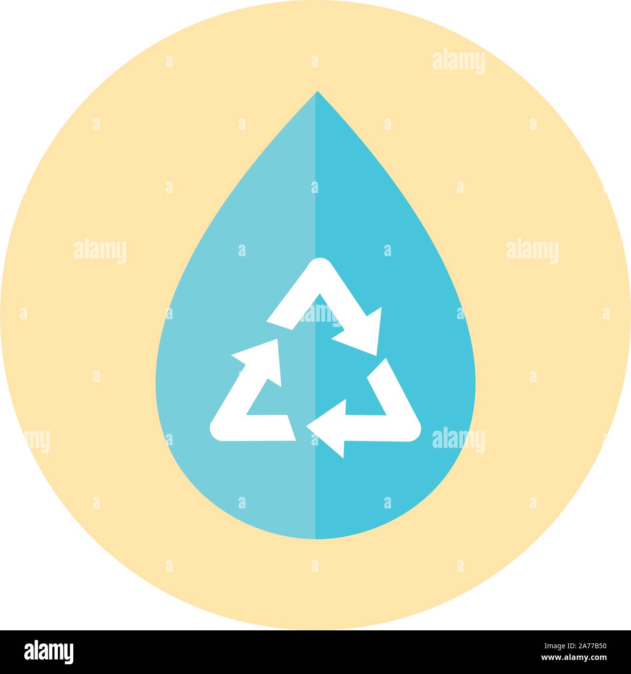 water drop recycle green energy block icon vector illustration Stock ...