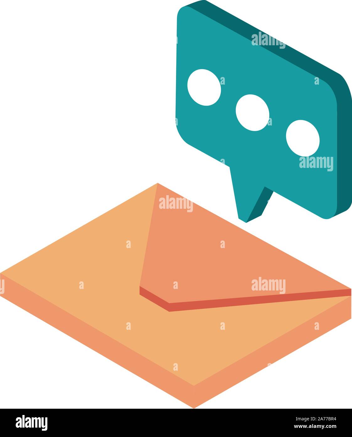 envelope speech bubble correspondence postal mail isometric vector illustration Stock Vector ...