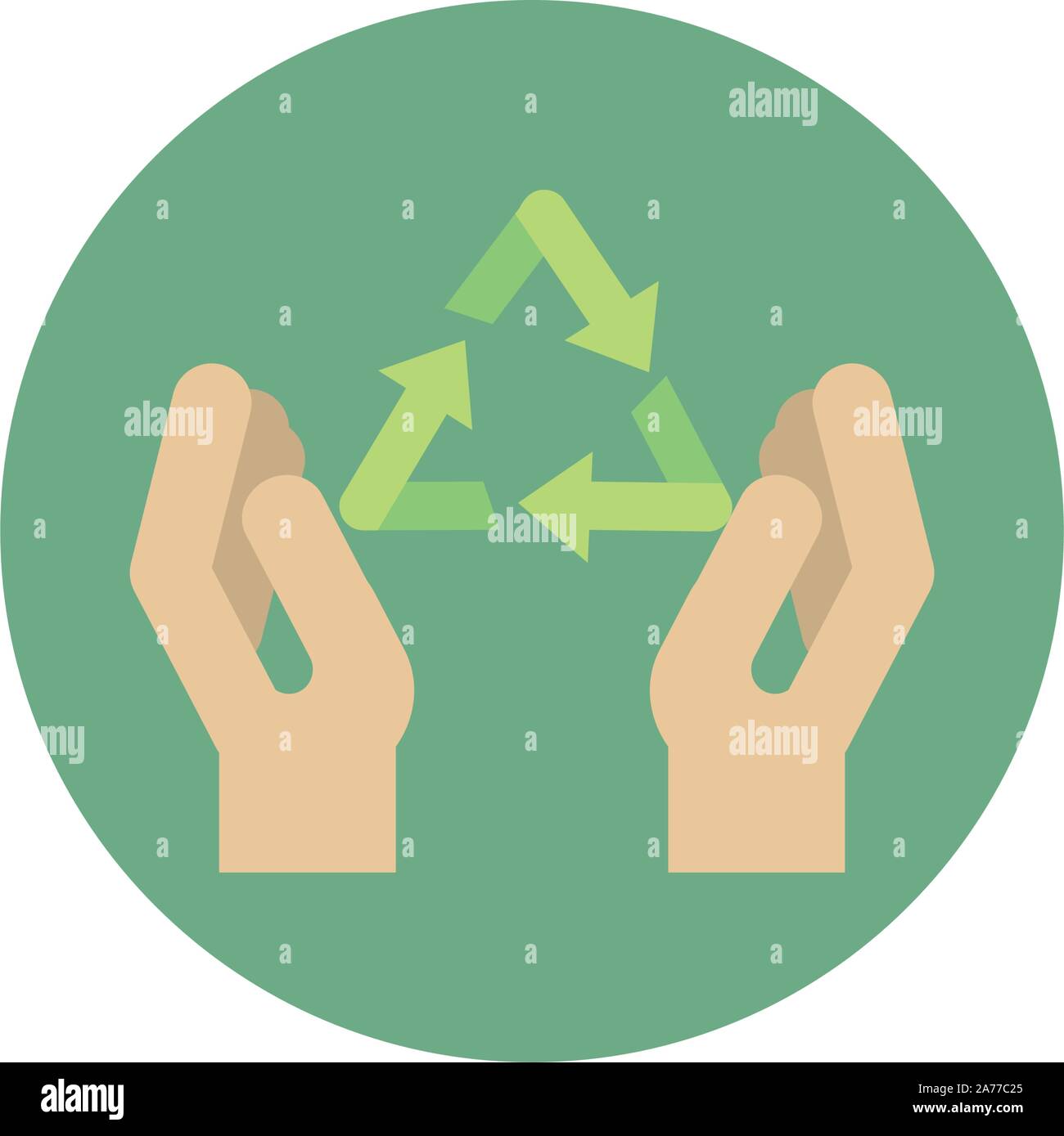 hands recycle environment green energy block icon vector illustration ...