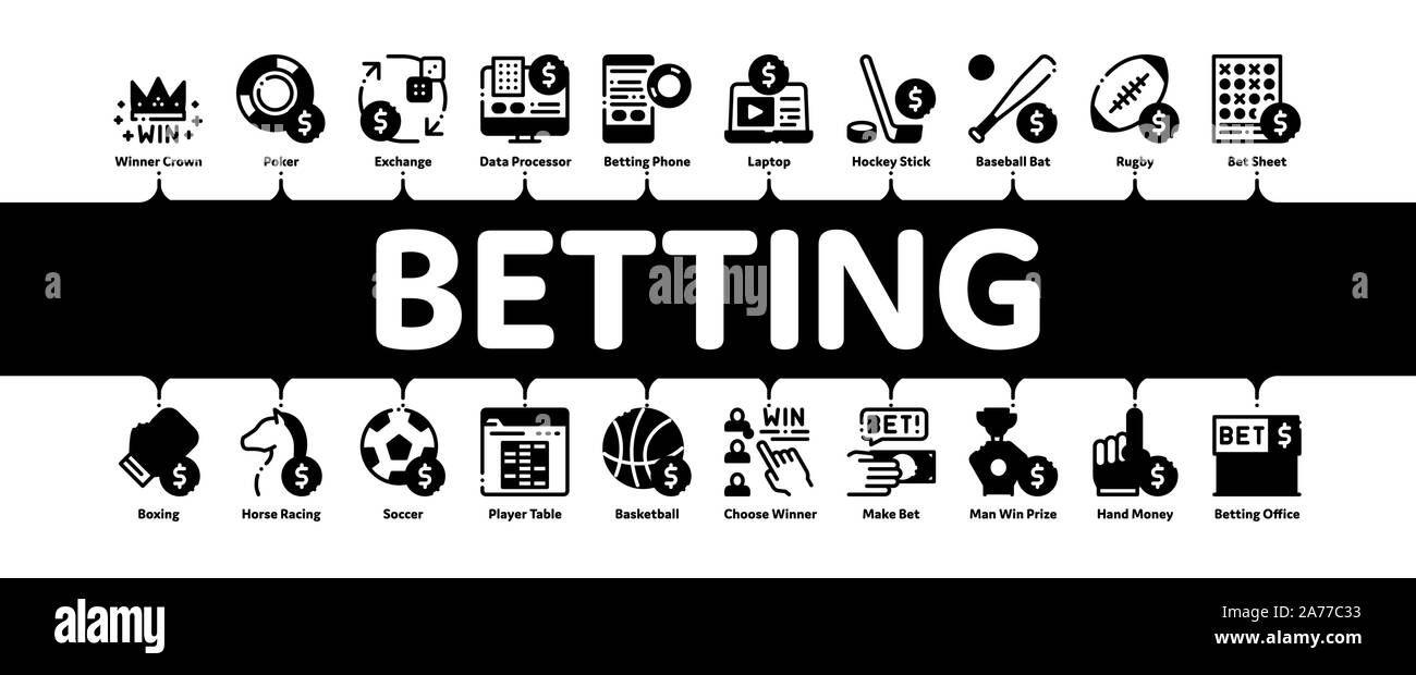 Betting And Gambling Minimal Infographic Banner Vector Stock Vector ...