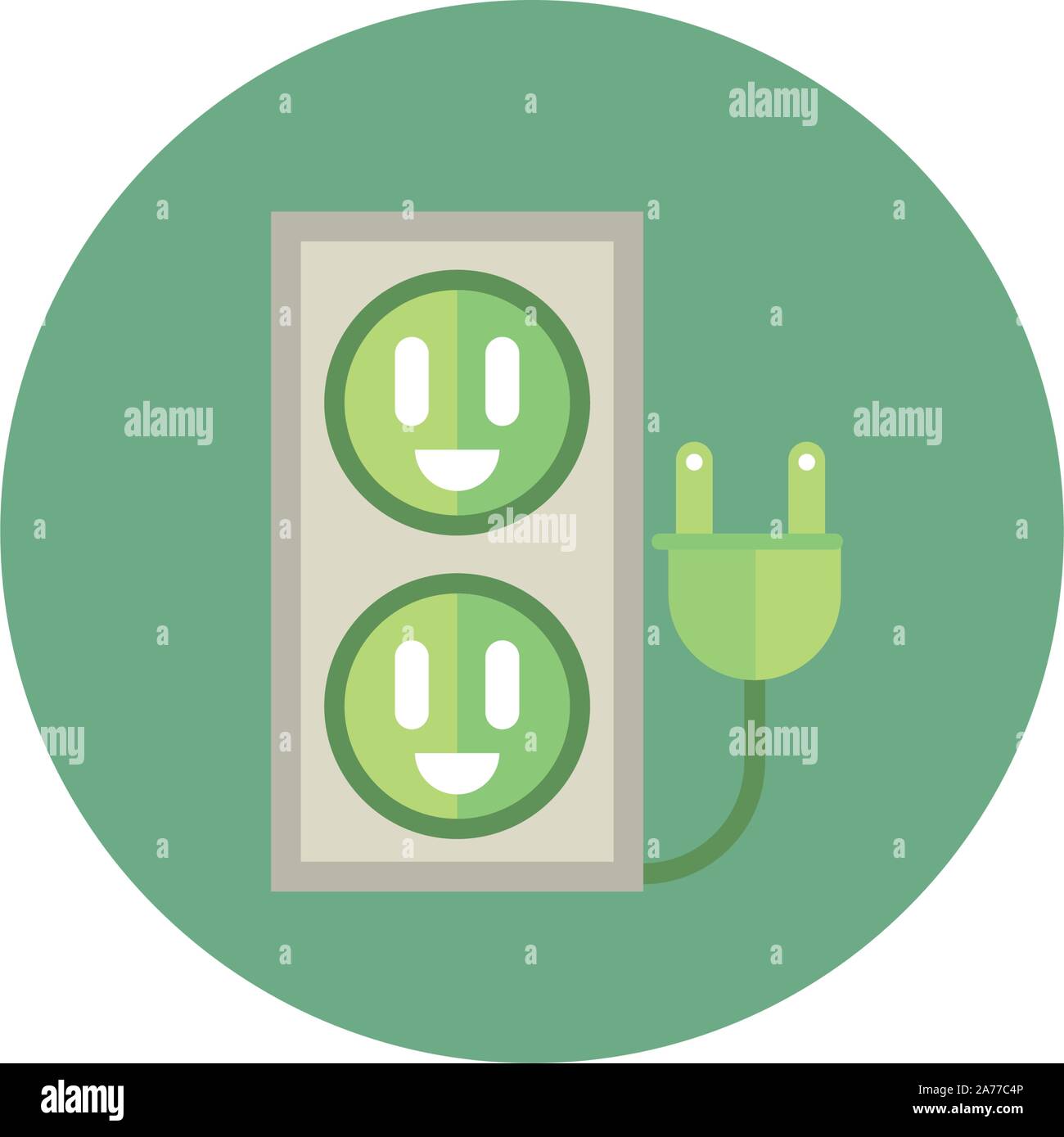 socket outlet plug green energy block icon vector illustration Stock ...
