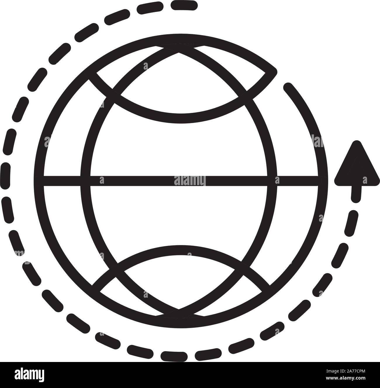 world around arrow tourism travel thick line vector illustration Stock ...