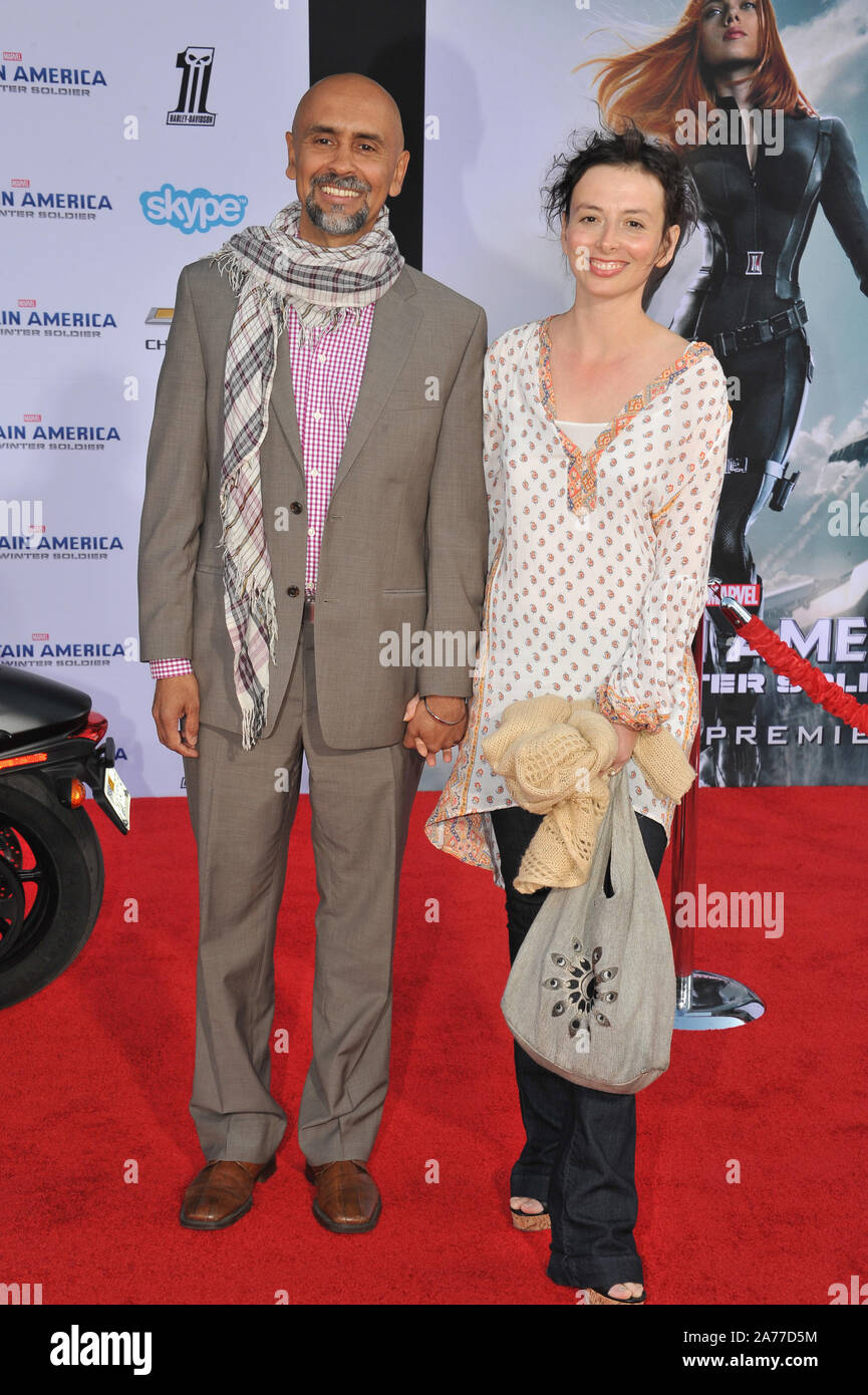 LOS ANGELES, CA - MARCH 13, 2014: Bernard White & wife at the world ...