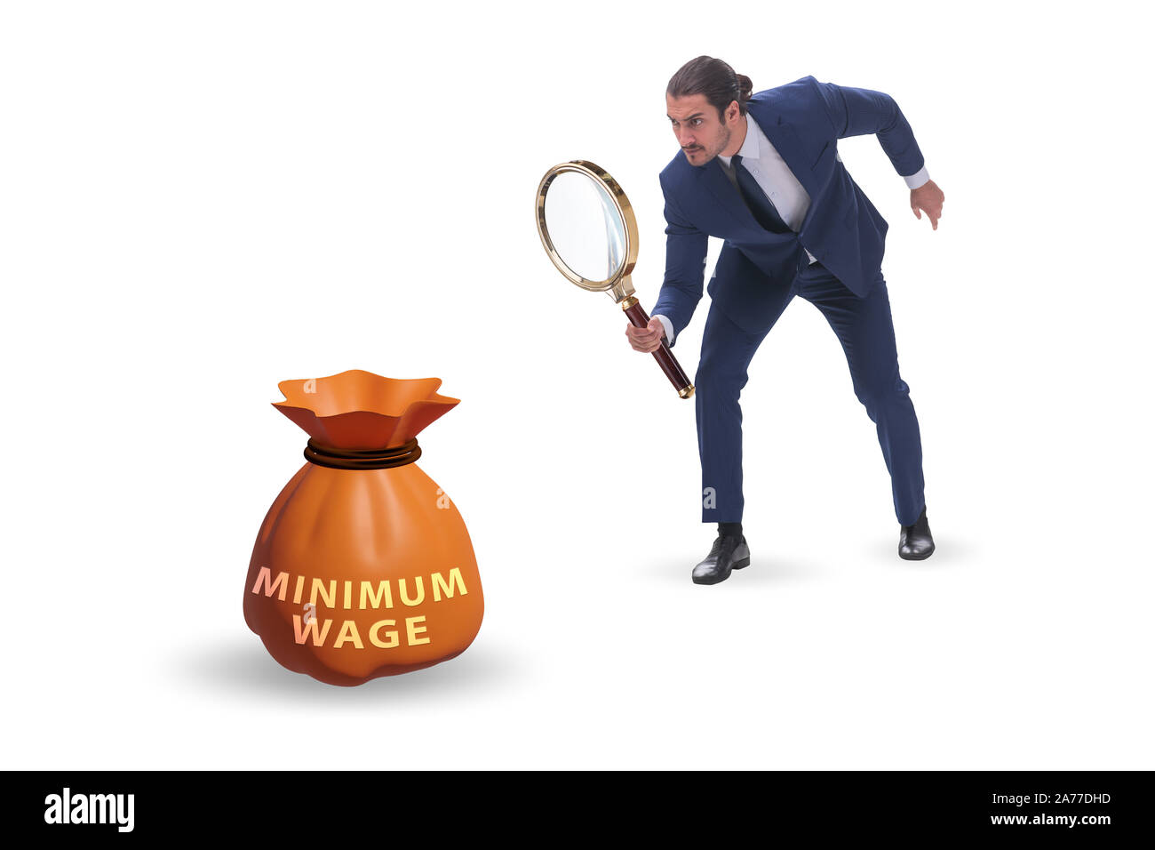 The concept of minimum wage with businessman Stock Photo - Alamy