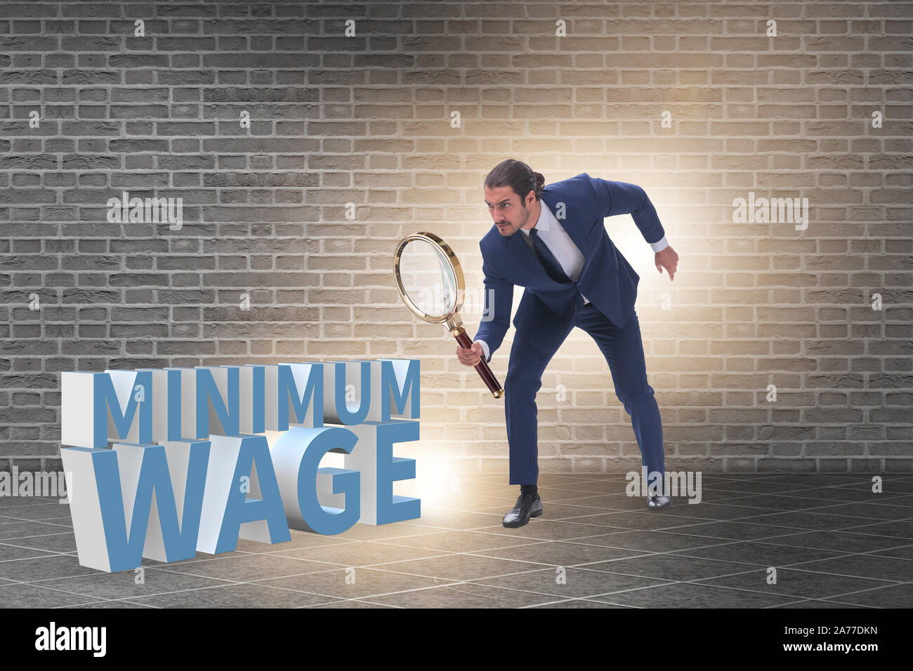 The concept of minimum wage with businessman Stock Photo - Alamy