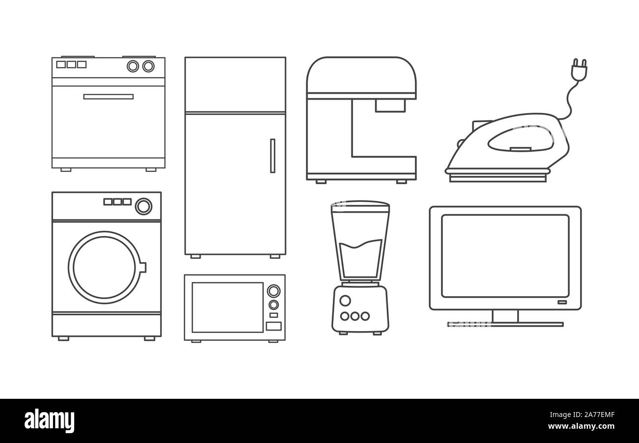 home appliances icon set pack, High Quality variety symbols Vector ...