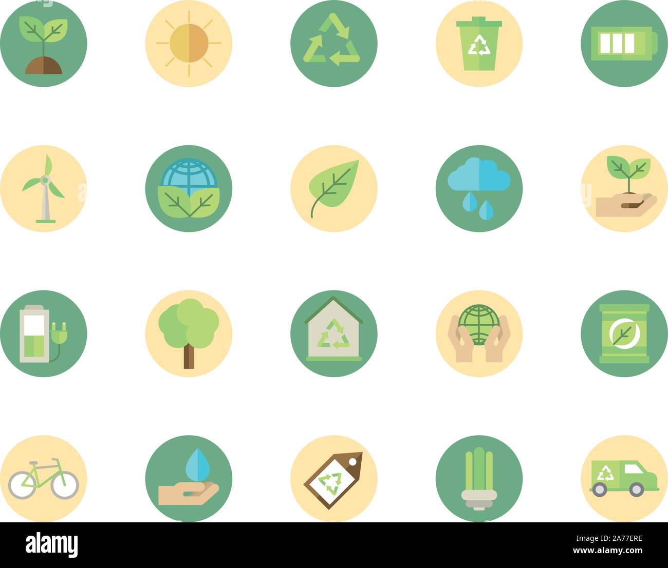ecological green energy block icons collection vector illustration ...