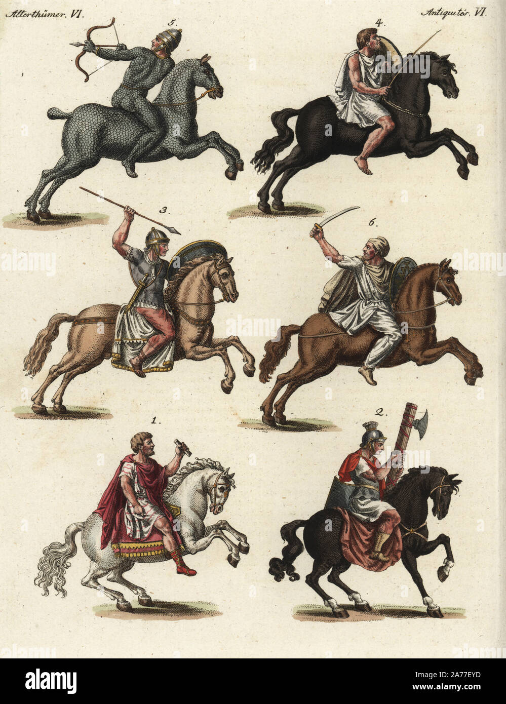 Roman general 1, fasces bearer 2, Roman cavalry 3, Numidian cavalry 4 ...